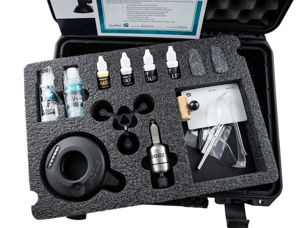 Glasweld Professional Windshield Repair Kit, ProVac Zoom Injector (lif ...