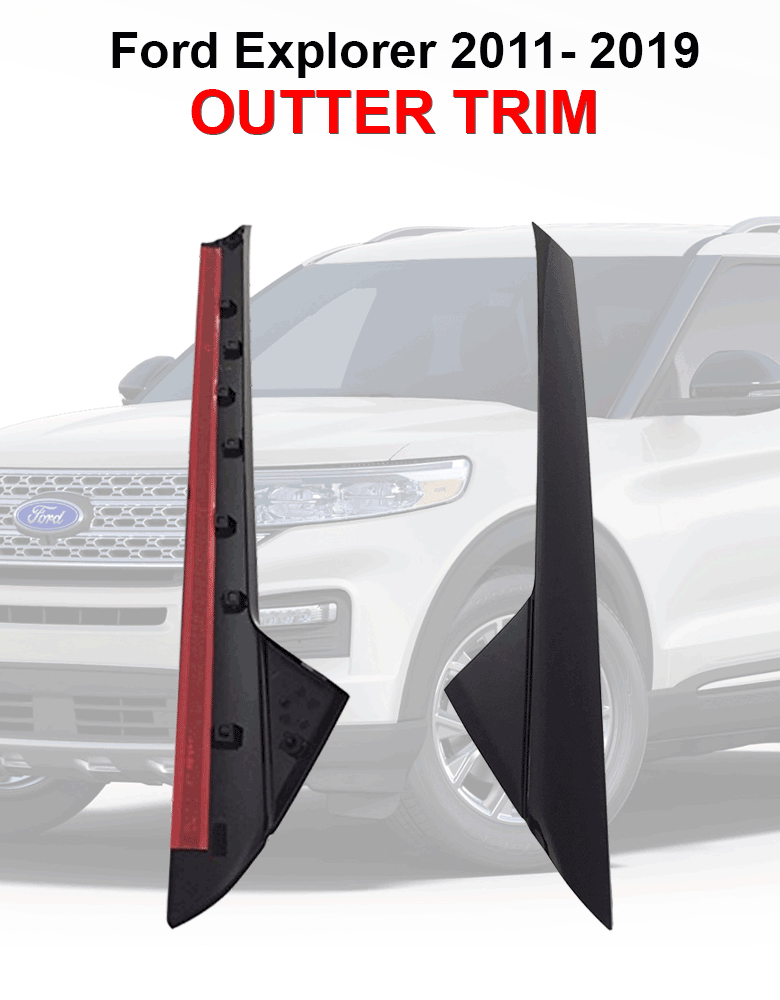 JAAGS 2011-2019 Ford Explorer Windshield Trim Molding, Outer Trim Mold