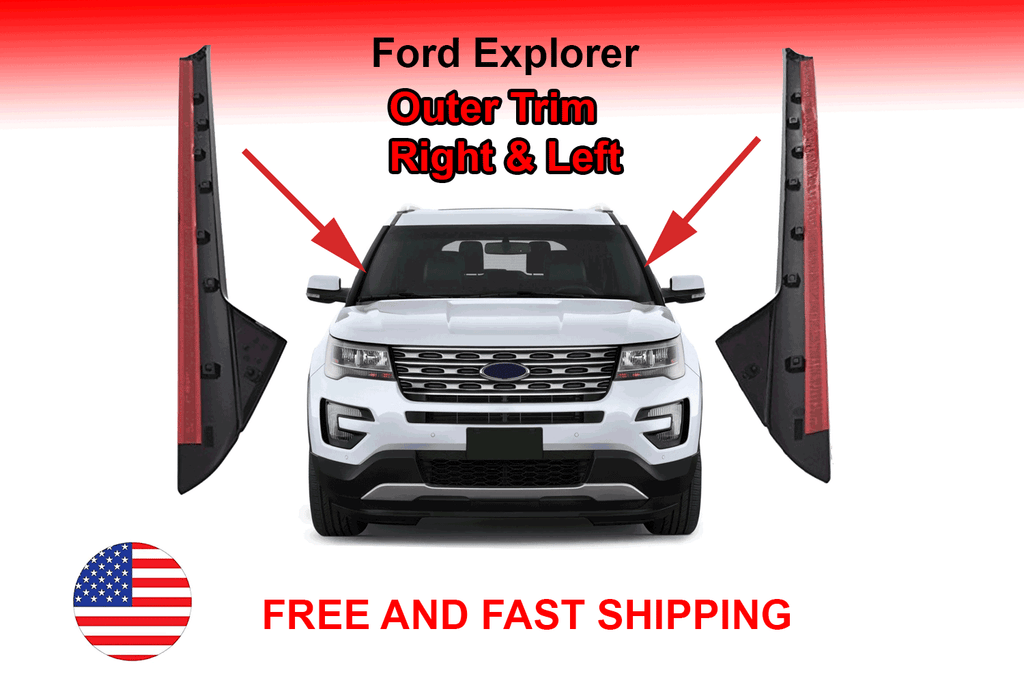 JAAGS 2011-2019 Ford Explorer Windshield Trim Molding, Outer Trim Mold