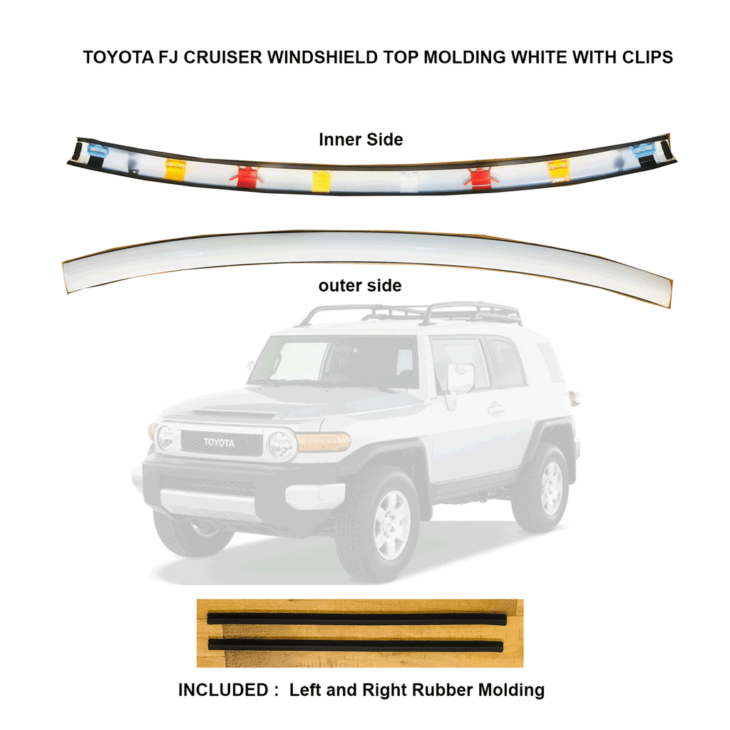 GGG TOYOTA FJ CRUISER FRONT WINDSHIELD REVEAL MOLDING FW-2652 2007-201 ...